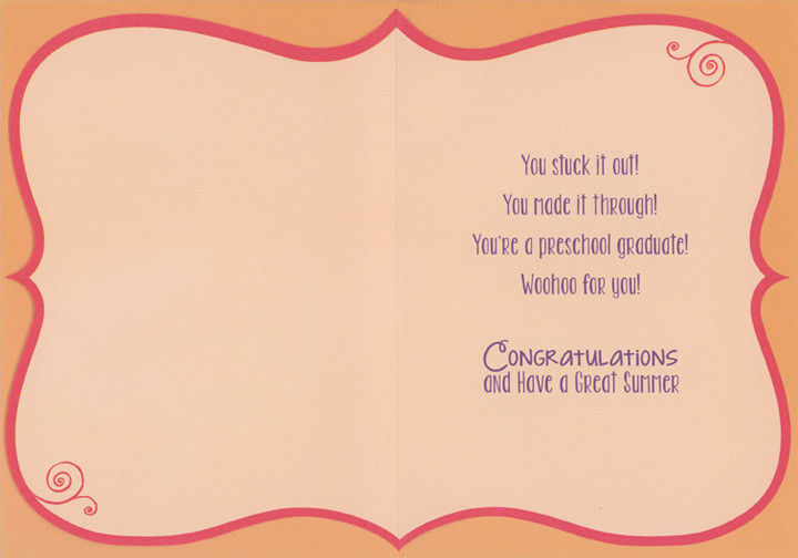 Smiling Porcupine on Red and Orange Preschool Graduation ...