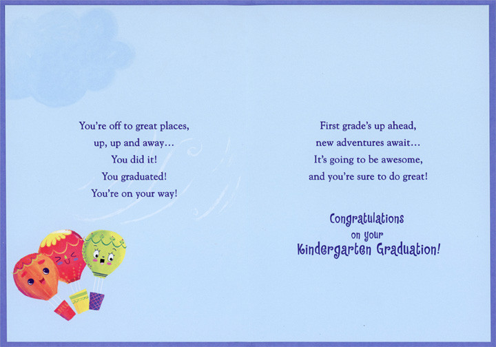 Three Happy Hot Air Balloons and Clouds Kindergarten Graduation ...
