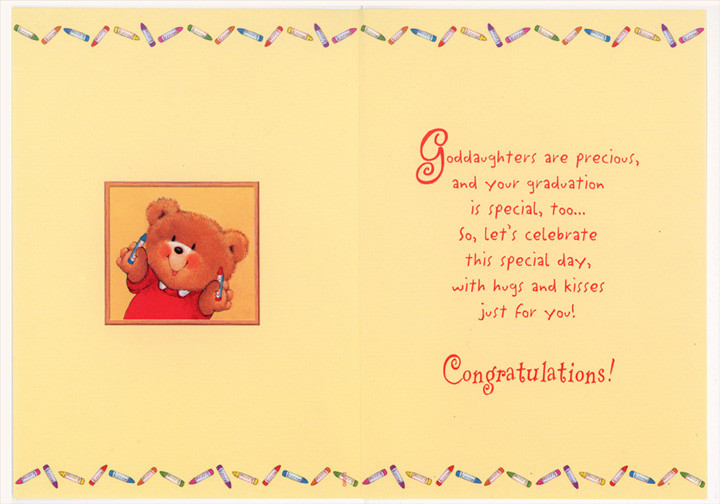 Bear at Desk Holding Crayon and Showing Artwork Juvenile / Kids ...