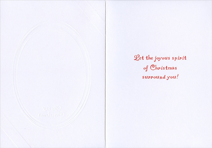Snowman in Oval Frame Christmas Card | PaperCards.com