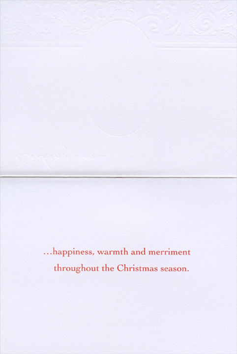 Evergreen Tree in Oval Frame Christmas Card | PaperCards.com