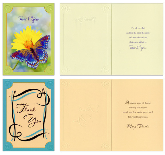 Thank You Assortment Box of 12 Foiled & Embossed Thank You Cards ...
