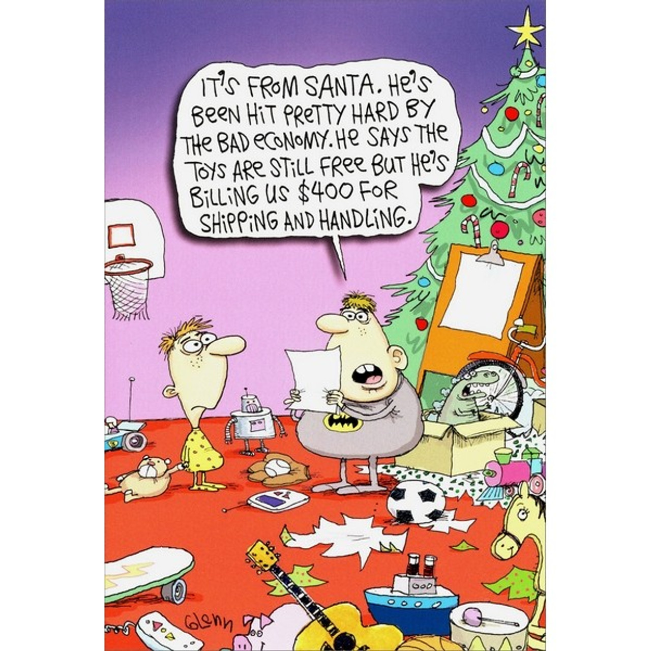 Shipping And Handling Funny Humorous Christmas Card