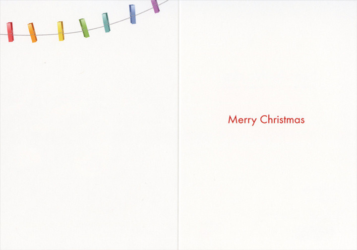 Three Kittens in Socks on Clothesline Cute Christmas Card | PaperCards.com