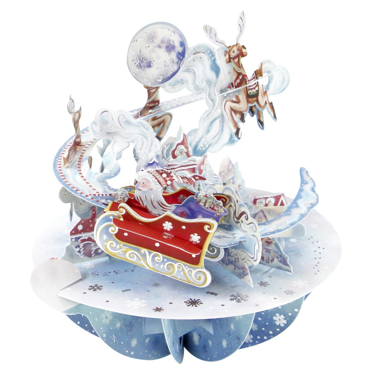 Santa's Sleigh 3D Pop Up Laser Cut Christmas Card | PaperCards.com