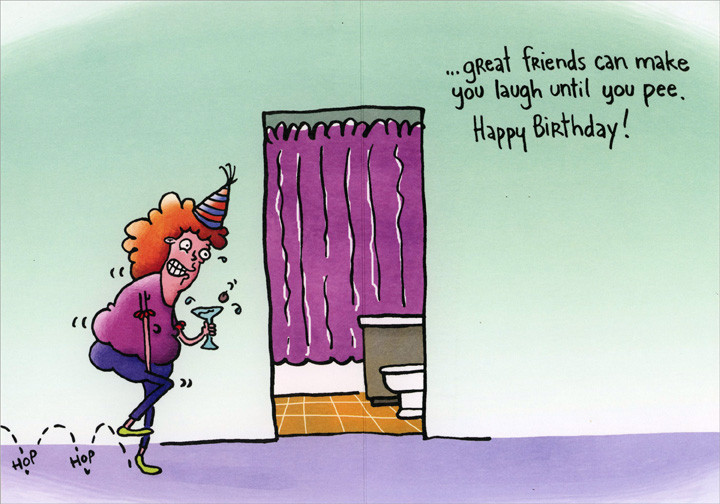 Good Friends Make You Chuckle Feminine Funny / Humorous Birthday Card ...