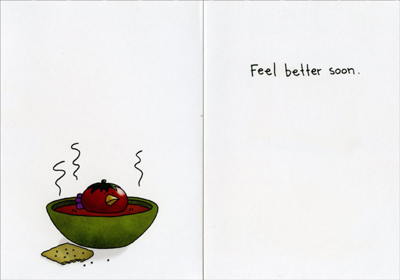 Tomato Soup Funny Humorous Get Well Card