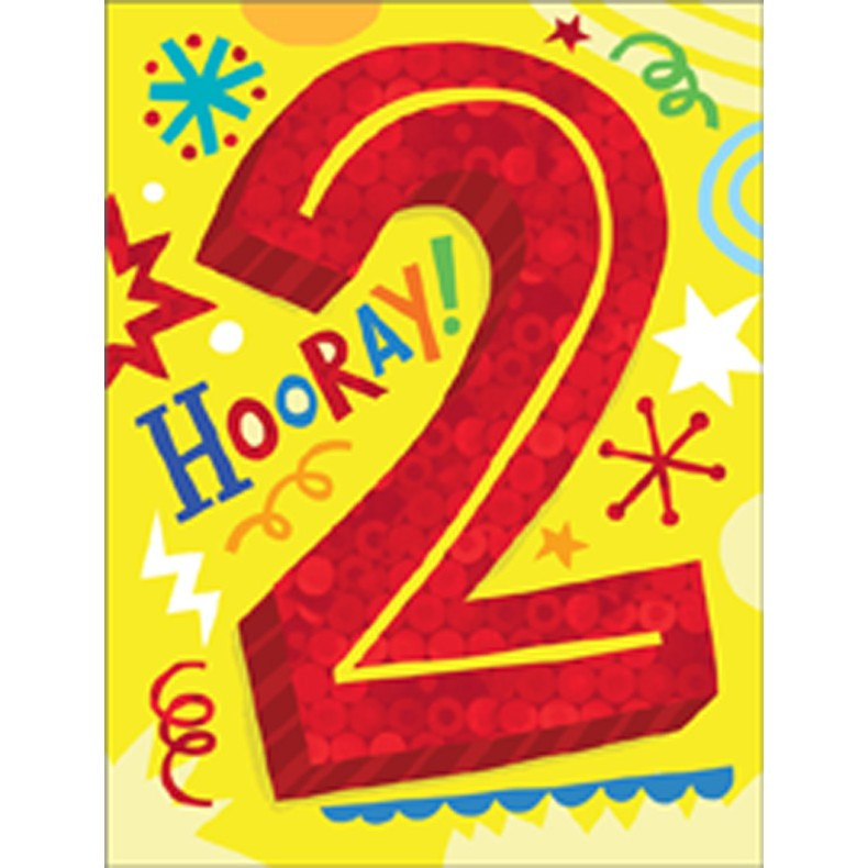 Hooray Two Mini Blank Age 2 Gift Enclosure Card | PaperCards.com