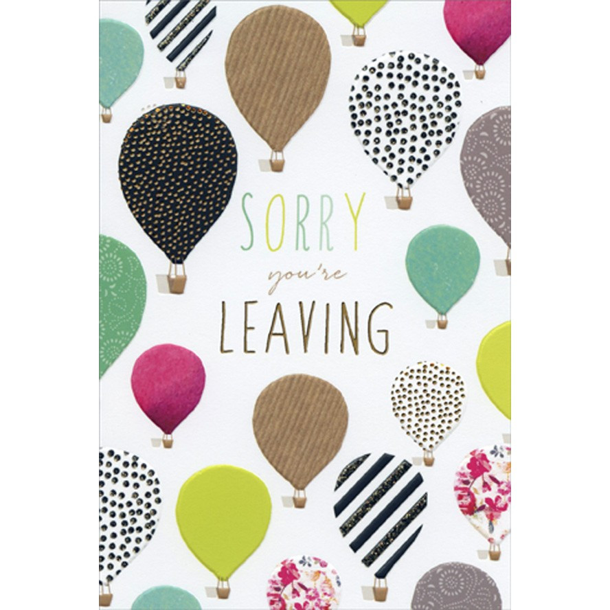 Sorry You're Leaving Hot Air Balloons Sara Miller Good Bye Card ...