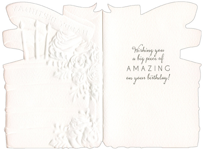 Flowers and Cake Slice Sienna Garden Die Cut Birthday Card | PaperCards.com