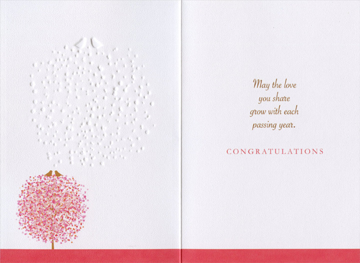 Birds on Dotted Tree Wedding Congratulations Card | PaperCards.com
