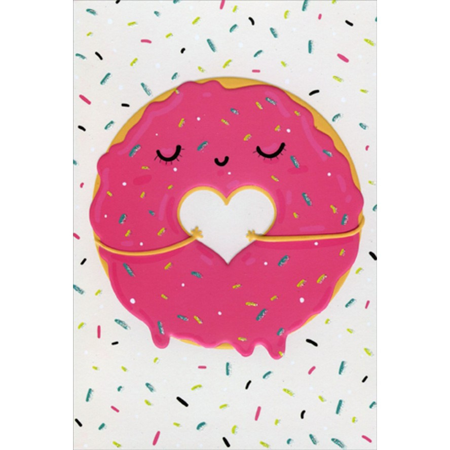 Pink Donut with Heart Valentine's Day Card | PaperCards.com