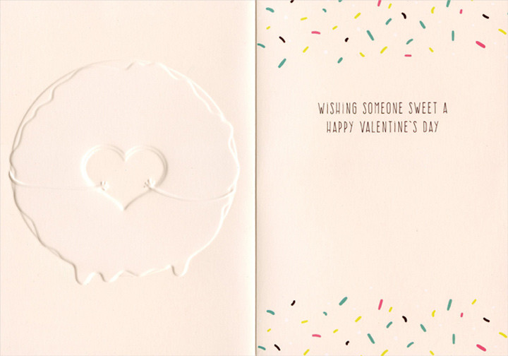 Pink Donut with Heart Valentine's Day Card | PaperCards.com
