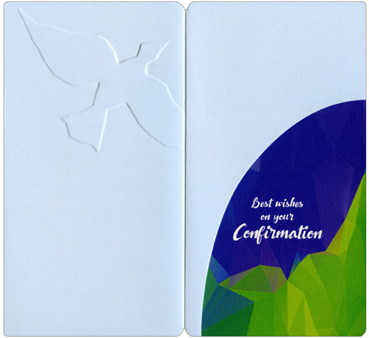 Holographic Dove on Purple and Green Money Holder Confirmation ...