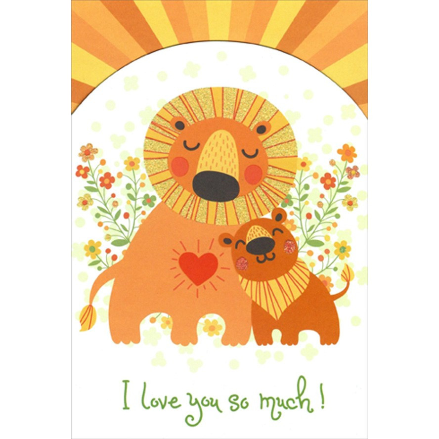 Lion and Cub Die Cut Father's Day Card for Dad | PaperCards.com