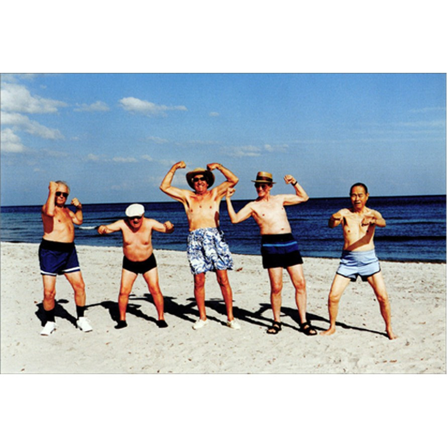 Mature Muscle Men on Beach Funny / Humorous Birthday Card for Him : Man ...