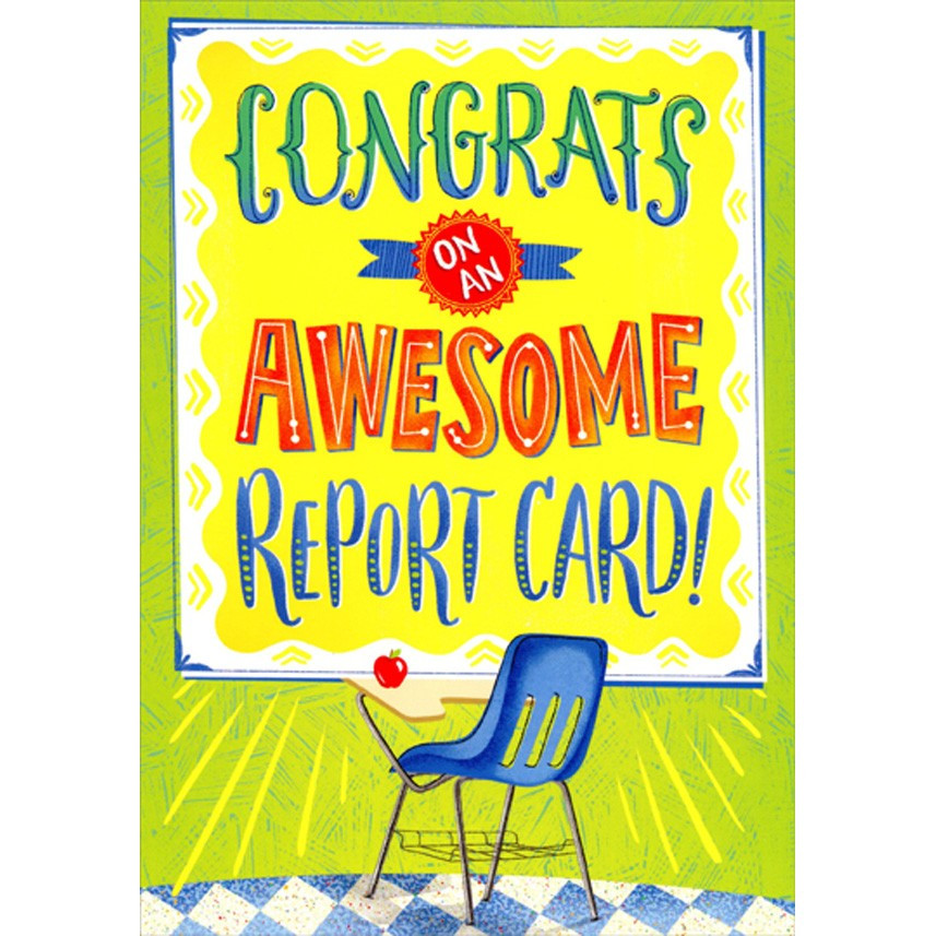 Awesome Report Card Congratulations Card for Kids / Children ...