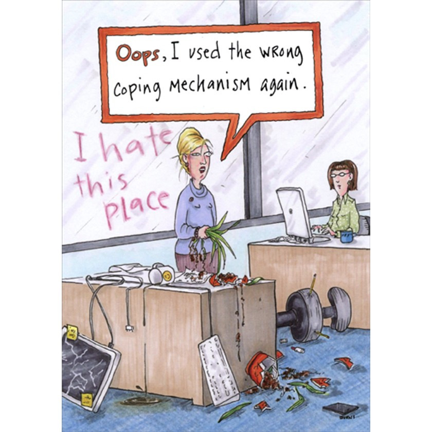 Woman at Messy Office Desk Funny / Humorous Feminine Birthday Card for ...