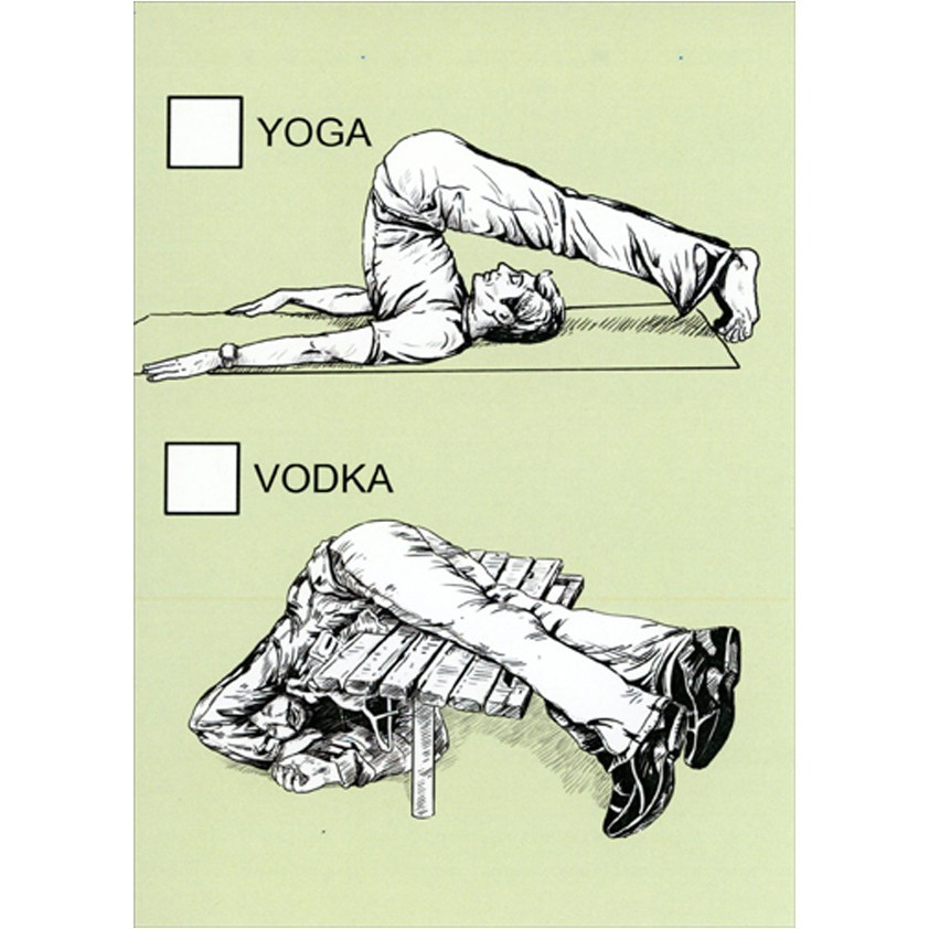 Yoga Or Vodka Pose Checkbox Funny / Humorous Birthday Card | PaperCards.com