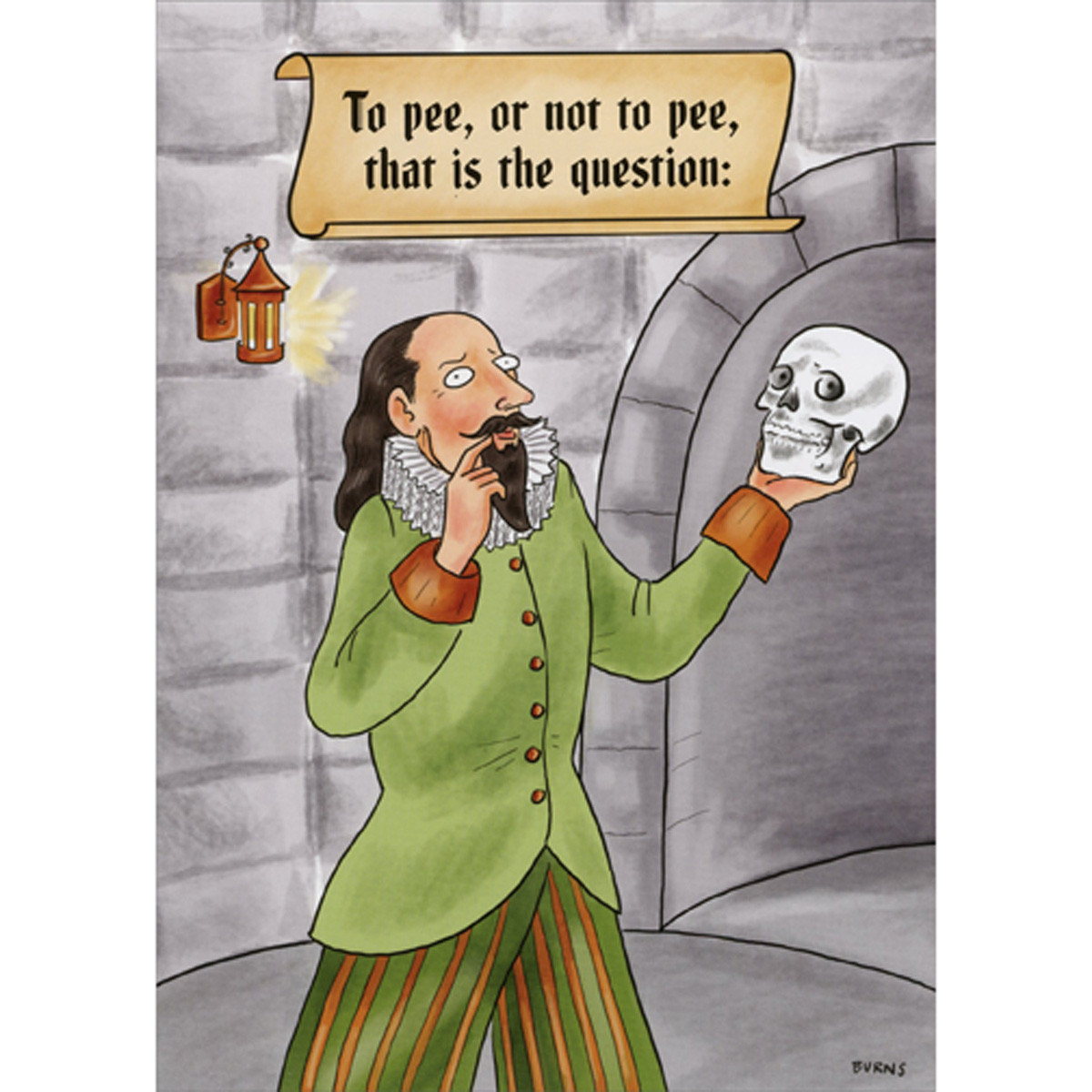 Actor Holding Skull: To Pee or Not to Pee Funny / Humorous Birthday ...
