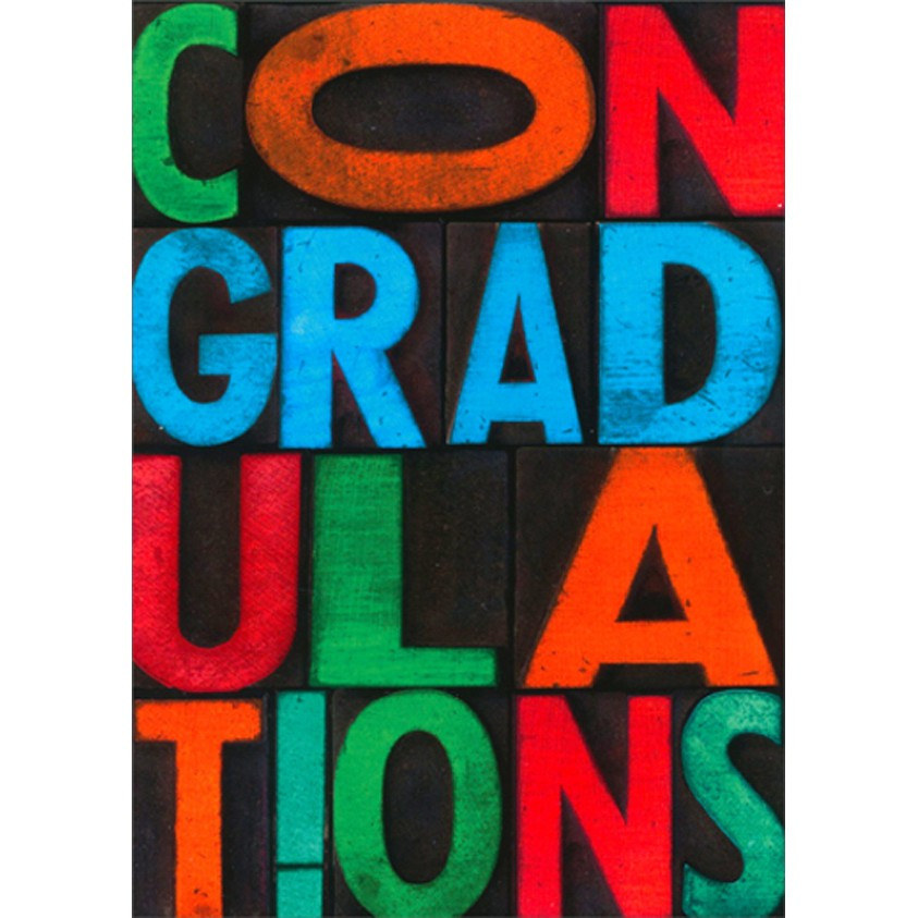 Congratulations: Bold Letters on Black Congratulations Card ...