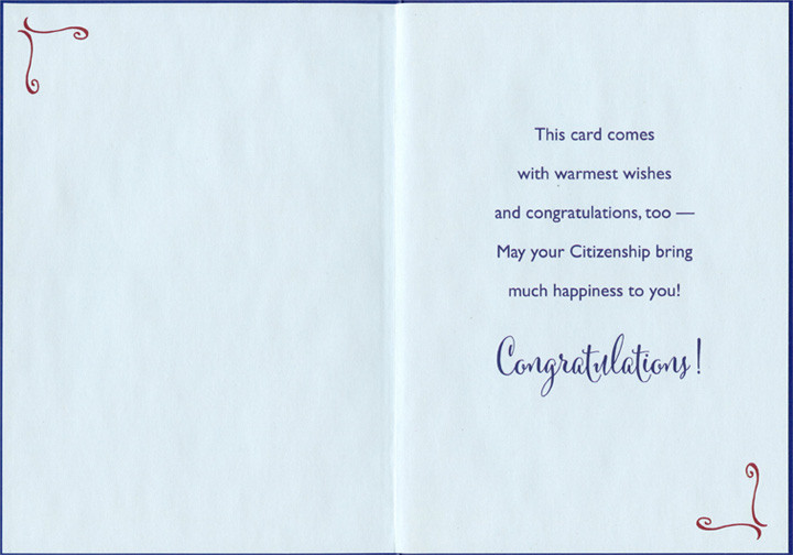 American Flag US Citizenship Congratulations Card | PaperCards.com