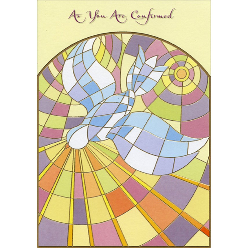 Mosaic Dove Confirmation Card | PaperCards.com