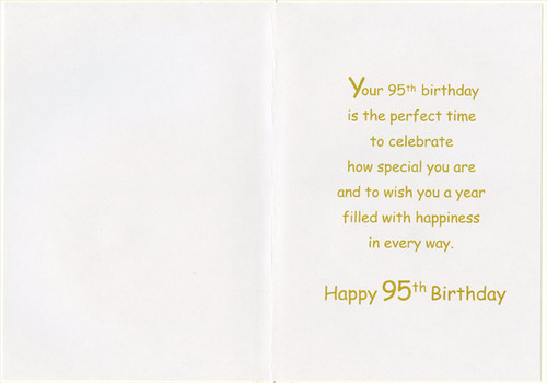 95 Repeated in Silver and Gold Foil Age 95 / 95th Birthday Card ...