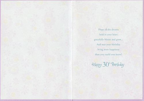Blue Checkered Vase with Sparkling Flowers Age 30 / 30th Birthday Card ...