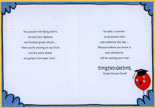 Four Balloons with Silly Faces Grade School Graduation Congratulations ...