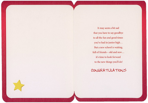 Note on Red School Locker Die Cut Junior High Graduation ...