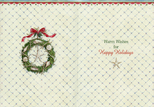 Coastal Wreath Warm Weather Christmas Card | PaperCards.com