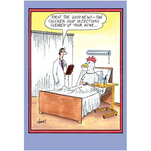 Chicken In Hospital Bed After Crossing Road Funny / Humorous Get Well ...