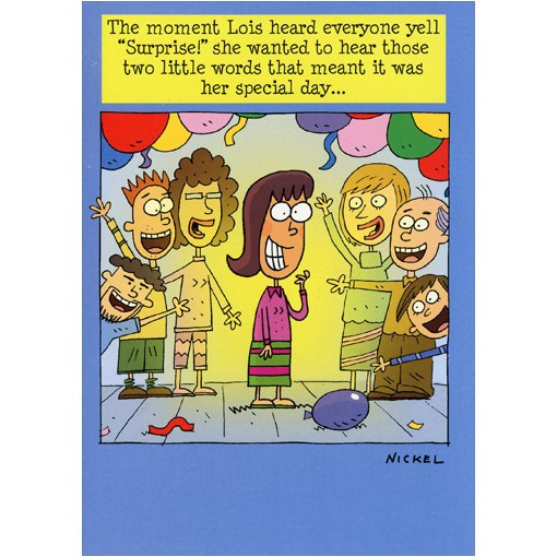 Surprise Party Funny / Humorous Birthday Card | PaperCards.com
