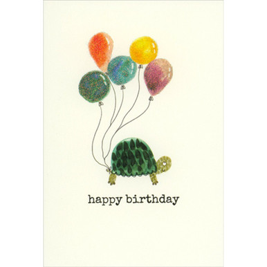 Turtle and Balloons Belated Birthday Card | PaperCards.com