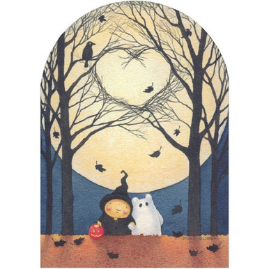 Branch Heart and Moon Mary C Melcher Cute Halloween Card | PaperCards.com