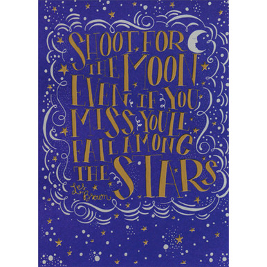 Shoot For The Moon Inspirational Graduation Congratulations Card ...