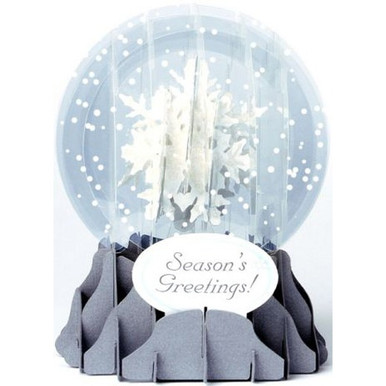 Holiday Snowflakes Snow Globe Pop Up Christmas Card | PaperCards.com