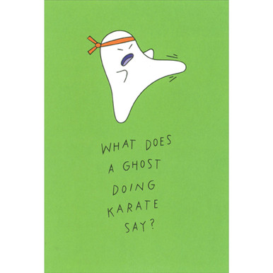 Karate Ghost Wearing Orange Headband Funny / Humorous Halloween Card ...