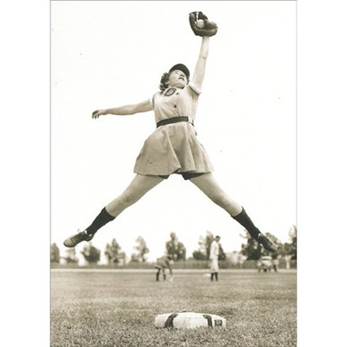 Woman Catches Fly Ball America Collection Funny Birthday Card ...