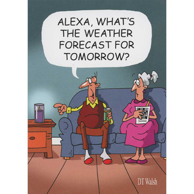 Man Asking Weather Forecast from Candle Funny / Humorous Birthday Card ...