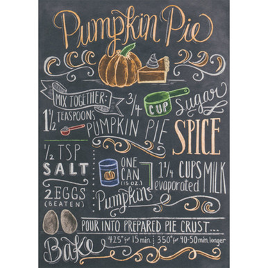 Pumpkin Pie Recipe on Chalkboard Thanksgiving Card | PaperCards.com