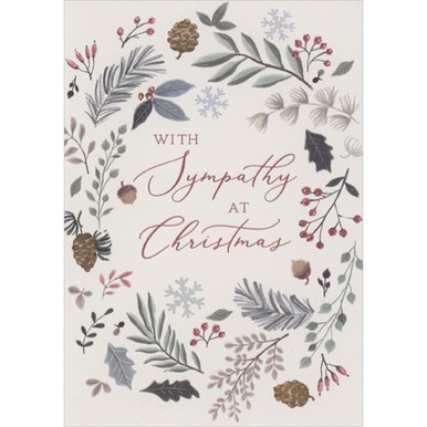 Neutral Colored Winter Foliage, Pine Cones and Snowflakes Religious ...