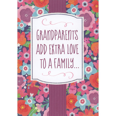 Grandparents Add Extra Love to a Family: Purple Column and Floral ...