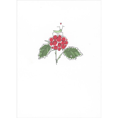 Small Cute Green Love Bug on Top of Red Berries Romantic Valentine's ...