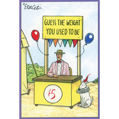 Guess The Weight You Used to Be: Man at Carnival Booth Funny / Humorous ...