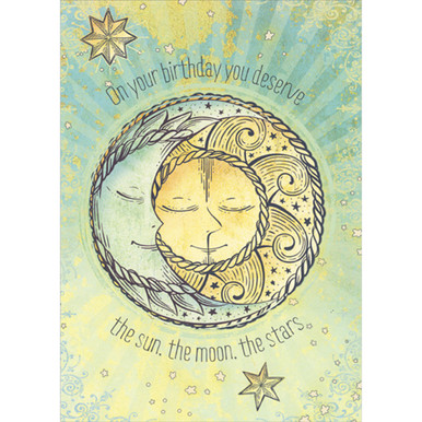 New Age Sun, Moon and Stars Birthday Card | PaperCards.com