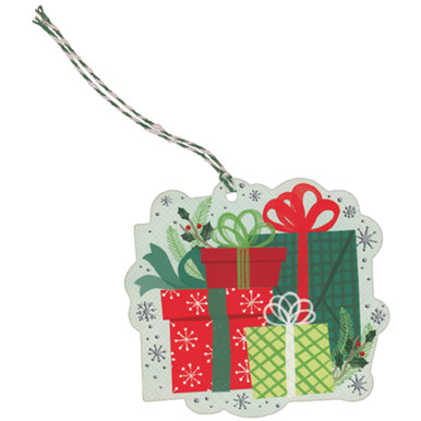 Red and Green Patterned Presents and Silver Snowflakes Package of 5 Die ...