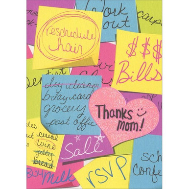 Mom's Notes A*Press Glitter & Embossed Mother's Day Card | PaperCards.com