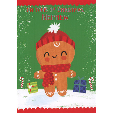 Cute Smiling Gingerbread Child, Presents and Candy Canes Juvenile 1st ...